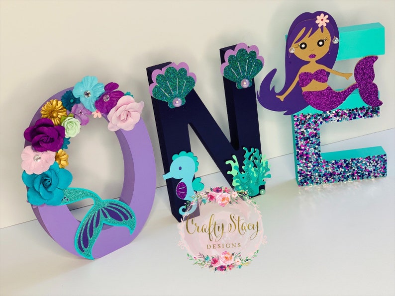 Mermaid Letters Mermaid Themed Name Mermaid Letter Name - Etsy
