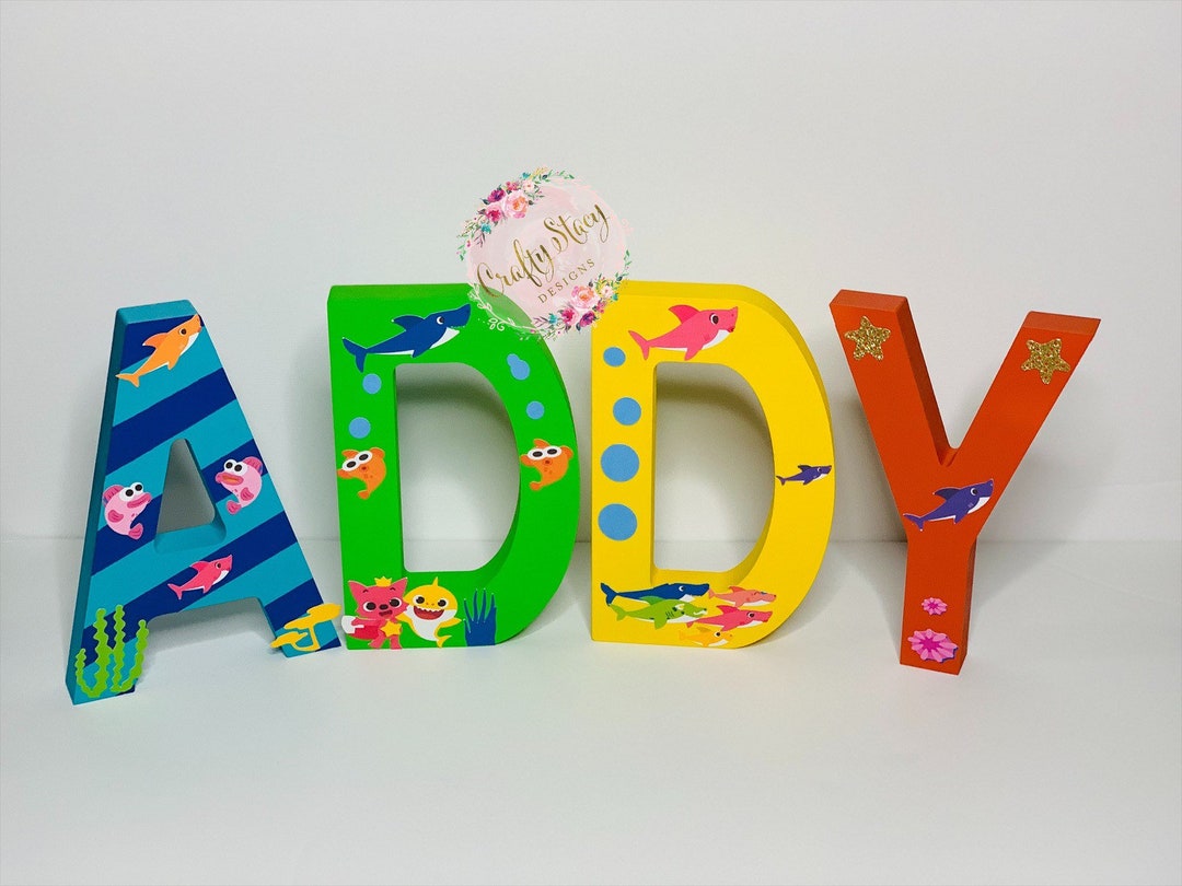 Baby Shark, Baby Shark Themed Name, Baby Shark Letters - Etsy