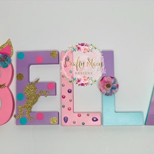 Unicorn Themed Name Unicorn Letters Wooden Unicorn Letters | Etsy