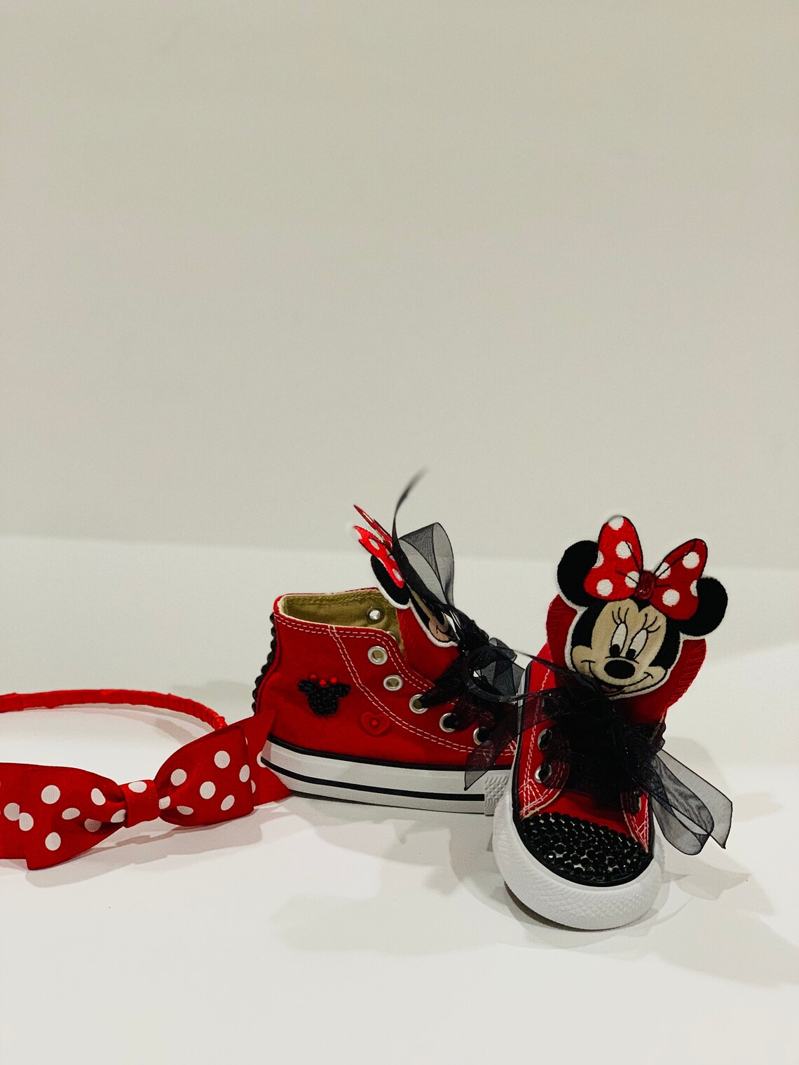 Minnie Mouse Swarovski Converse Minnie Mouse Bling Converse - Etsy
