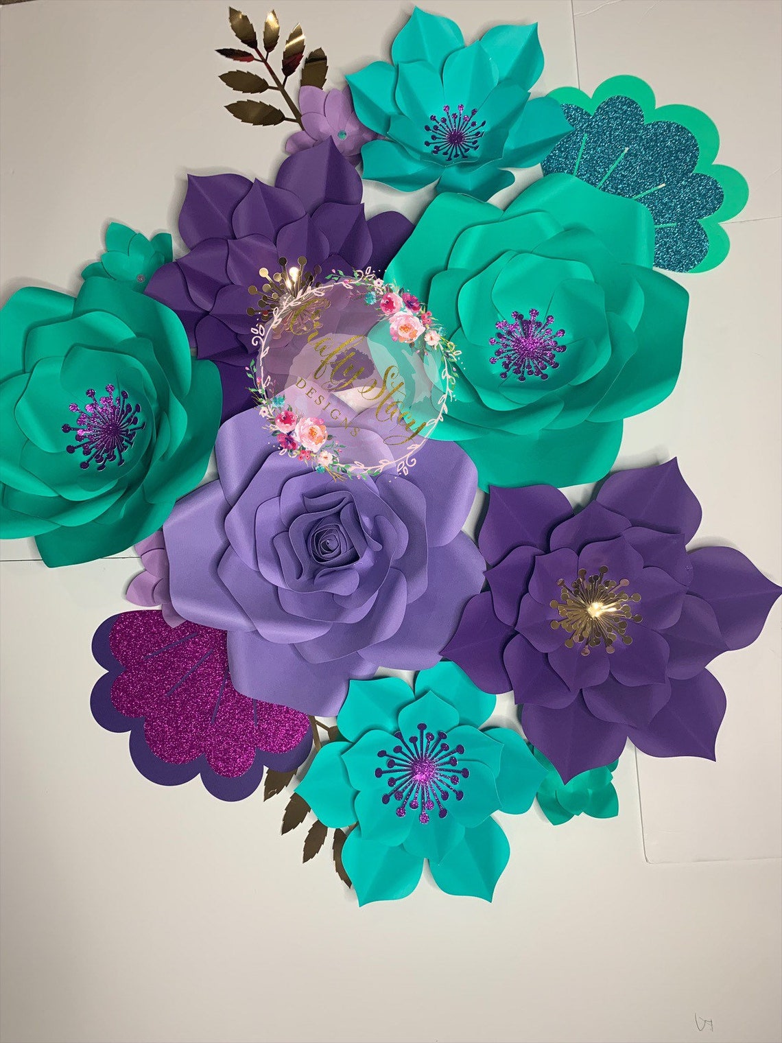 Mermaid themed paper flowers mermaid flower backdrop mermaid | Etsy
