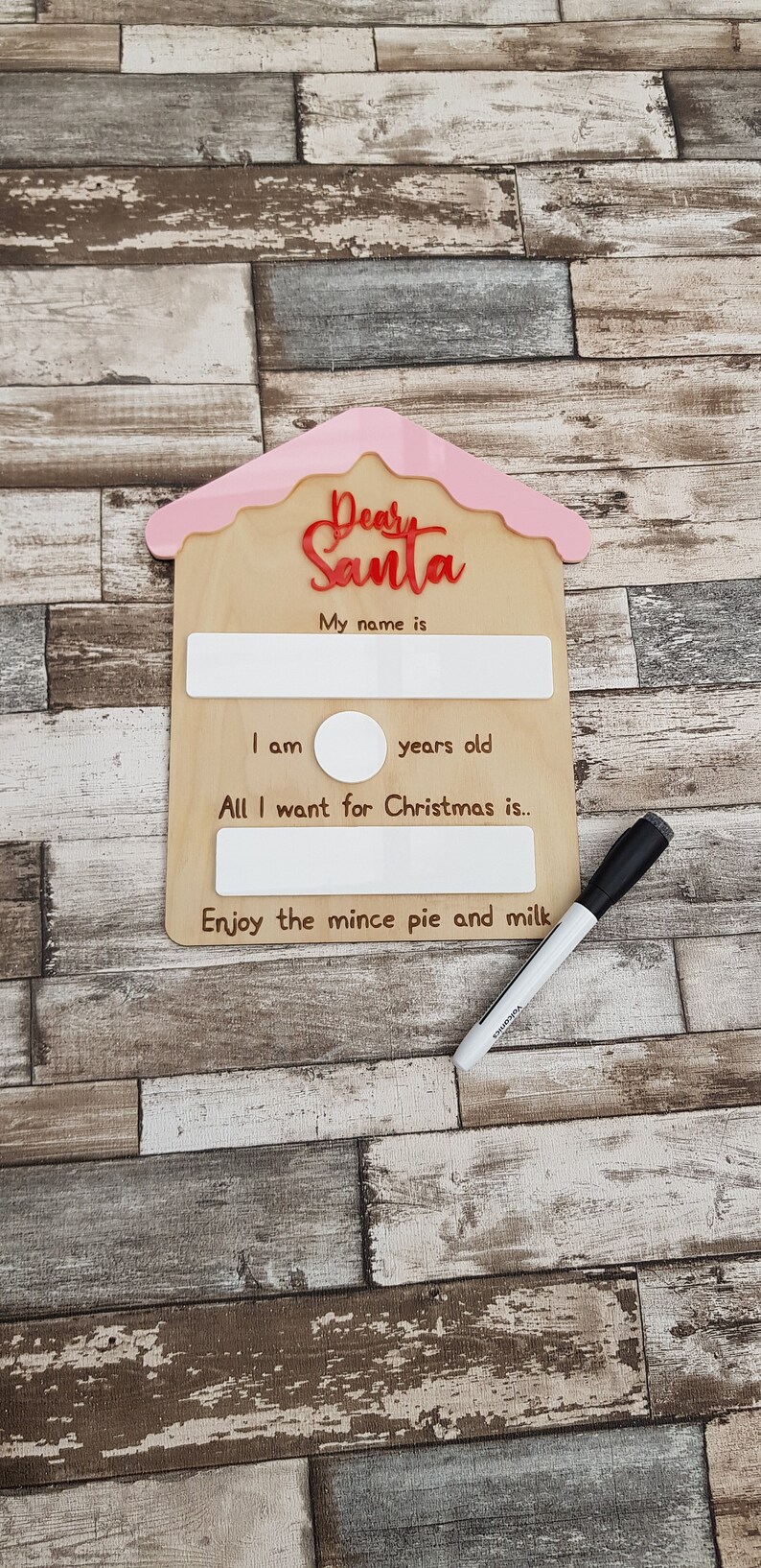 Dear Santa Childrens Dry Wipe Board Gingerbread House - Etsy