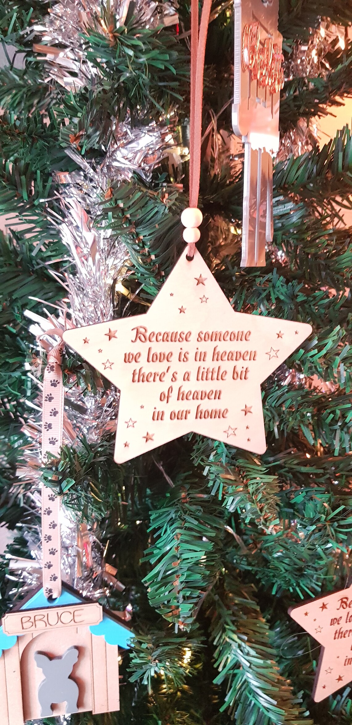 Someone in Heaven Rememberance Star Christmas Bauble - Etsy