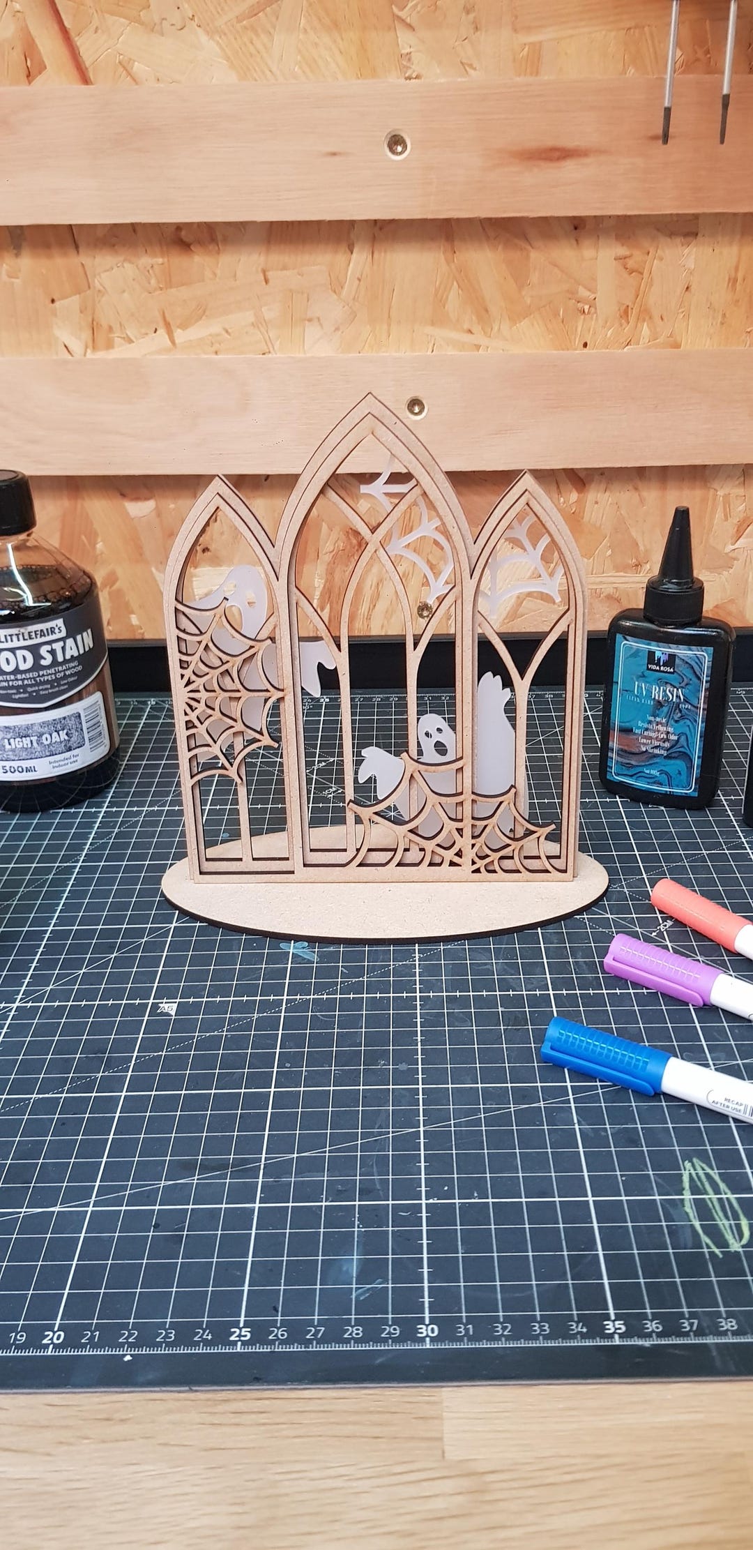 Halloween Gothic Window and Ghosts Stand up Craft Blank - Etsy