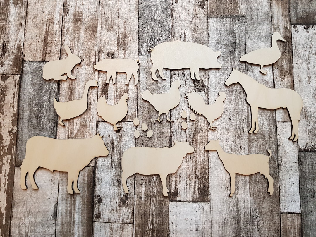 Farm Animal 20 Piece Wooden Craft Blanks - Etsy