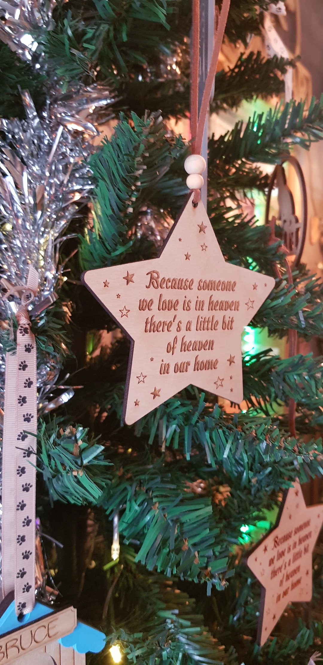 Someone in Heaven Rememberance Star Christmas Bauble - Etsy