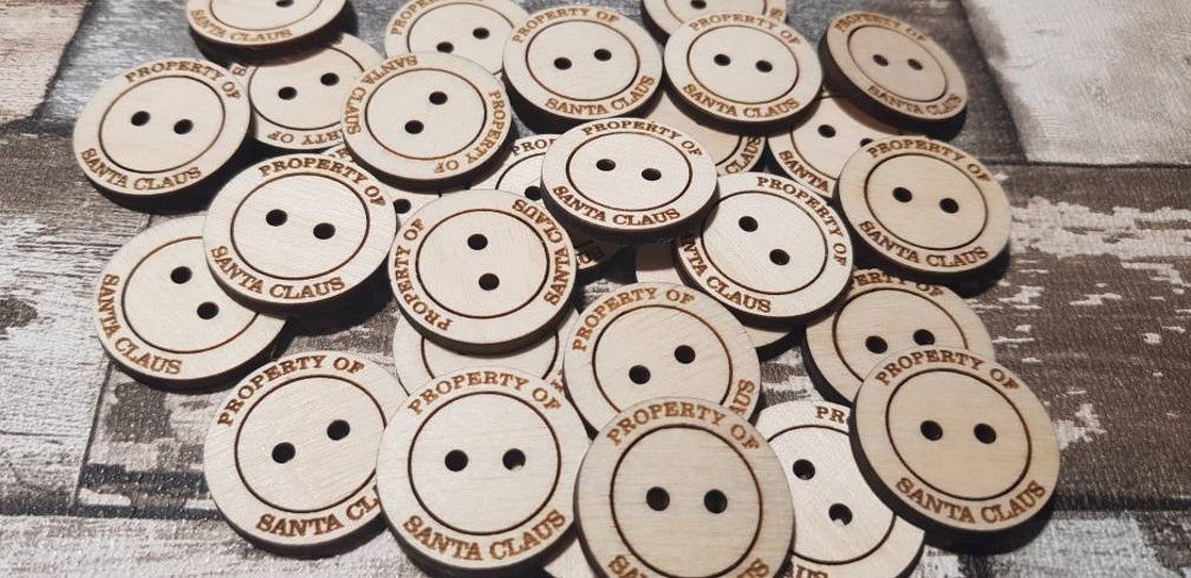 Santa Claus Engraved Wooden Buttons 30 Pack - Etsy