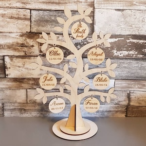 Standing Family Tree Engraved - Etsy