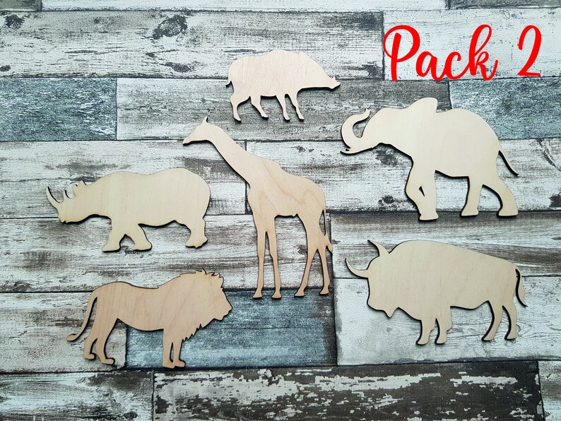Wild Animal Wooden Craft Blanks Multiple Kit Options | Etsy