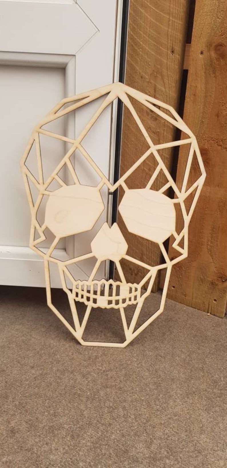 Giant Skull Geometric Wall Decor Art | Etsy