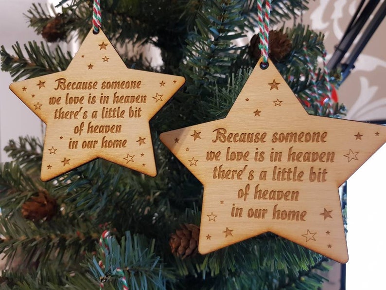 Someone in Heaven Rememberance Star Christmas Bauble - Etsy