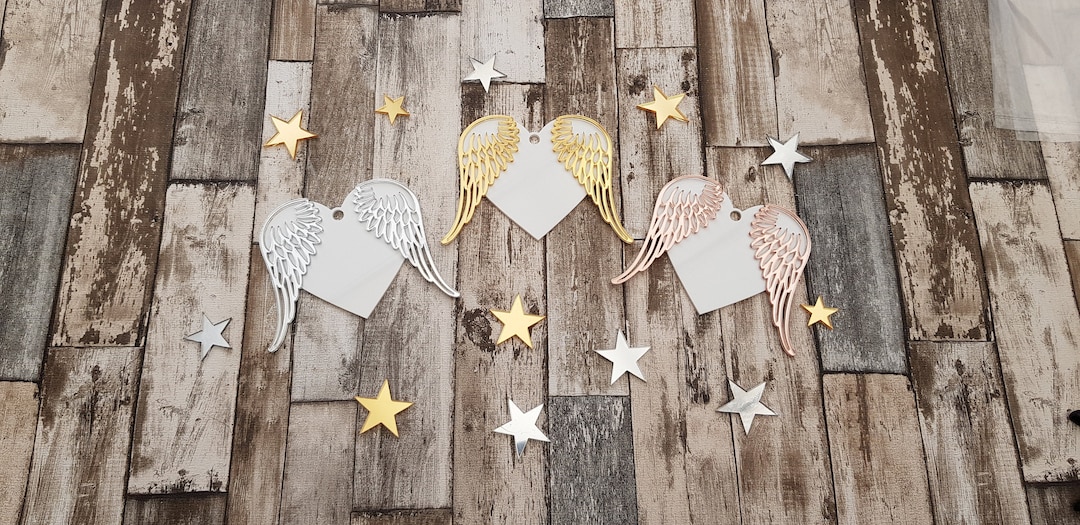 Angel Wings and Heart Craft Blanks Christmas Decoration - Etsy