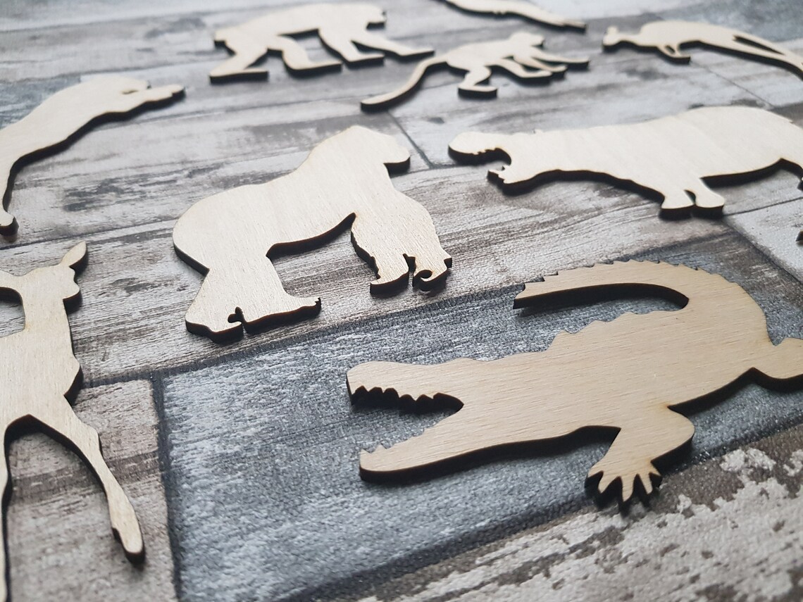 Wild Animal Wooden Craft Blanks Multiple Kit Options | Etsy