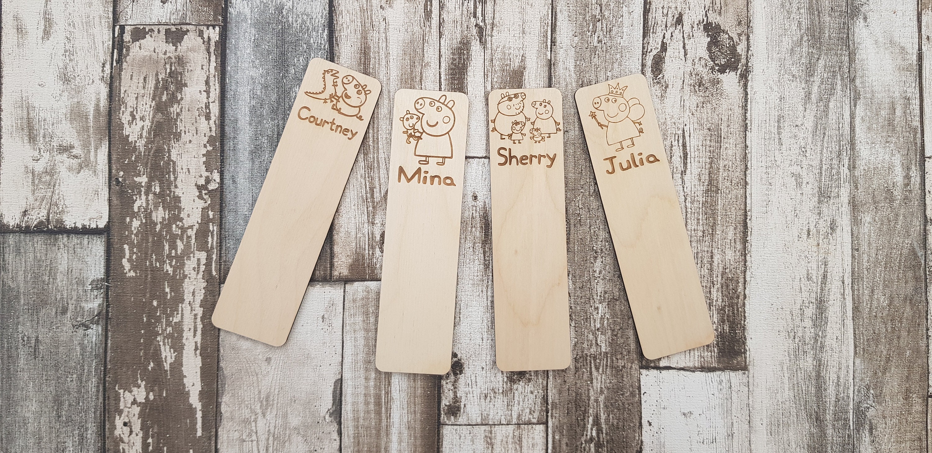 Peppa Pig Inspired Personalised Bookmarks - Etsy