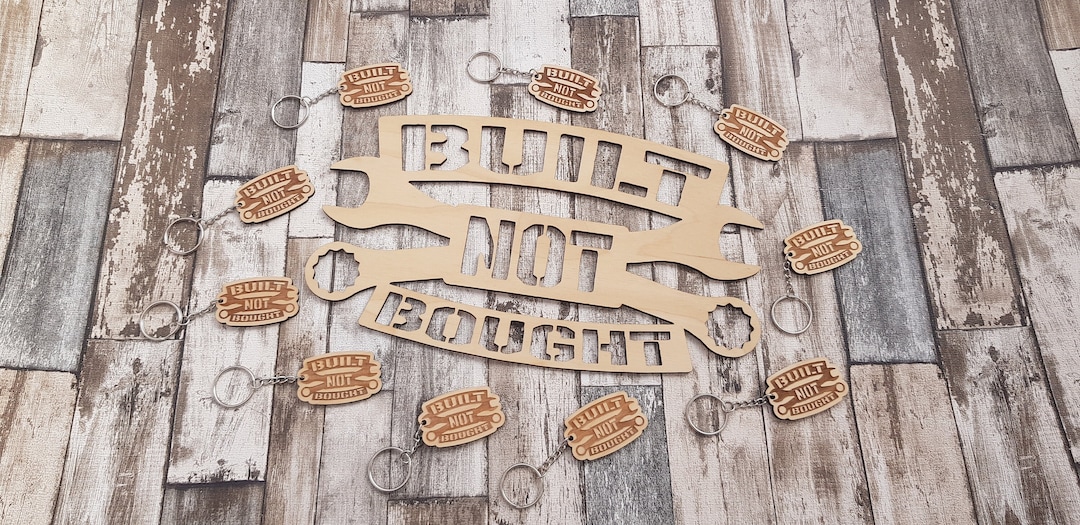 Built Not Bought Wooden Signs and Keyrings - Etsy