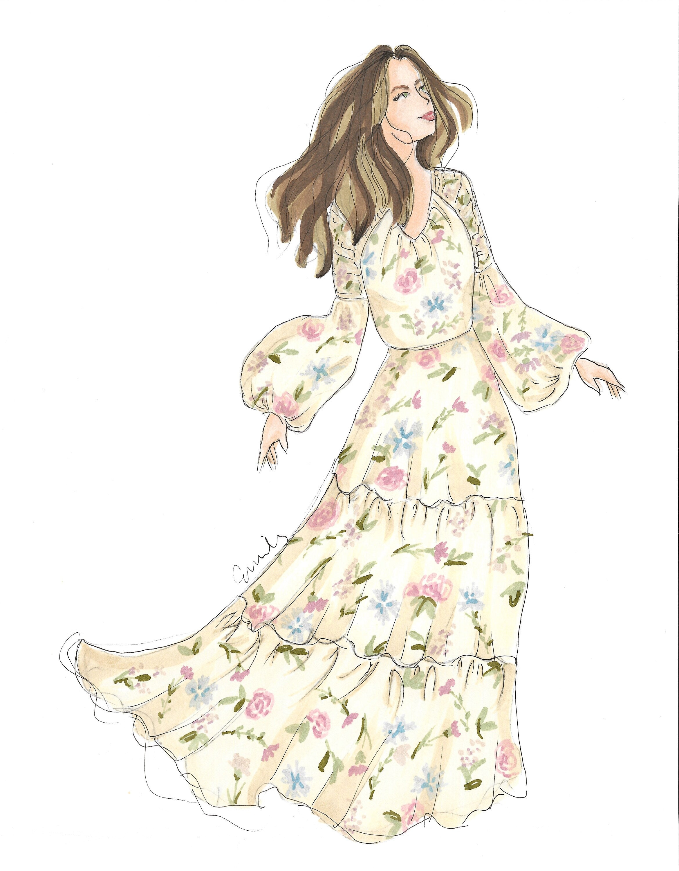 Custom Fashion Illustration: Personalized Art Sketch Portrait - Etsy