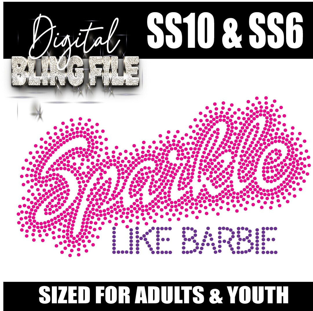 Sparkle Like Barbie | Digital Rhinestone Template | Ss10 & SS6 Hotfix ...