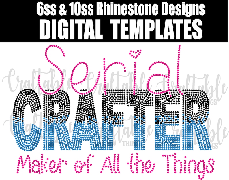 Serial Crafter Digital Rhinestone Template Ss10 & Ss6 - Etsy