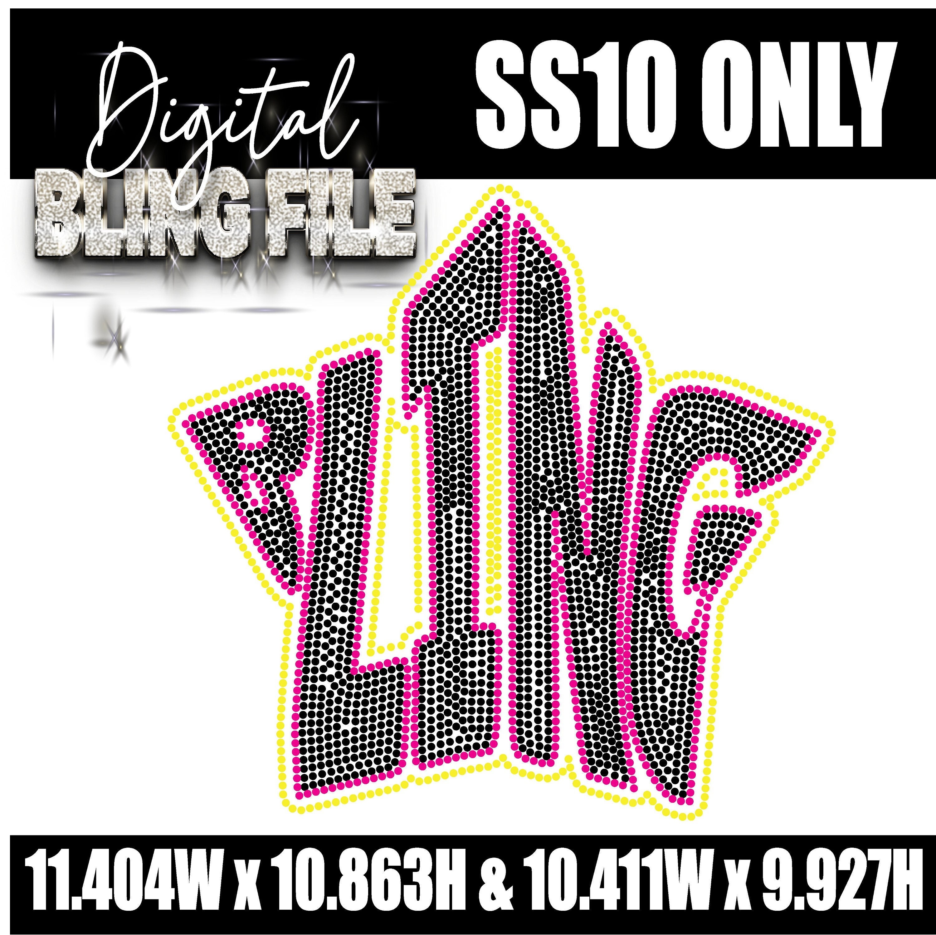 Bling Star| Digital Rhinestone Template | Ss10 Hotfix Rhinestones | SVG ...