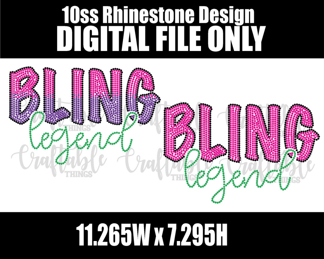 BLING LEGEND | Digital Rhinestone Template | Ss10 Hotfix Rhinestones ...