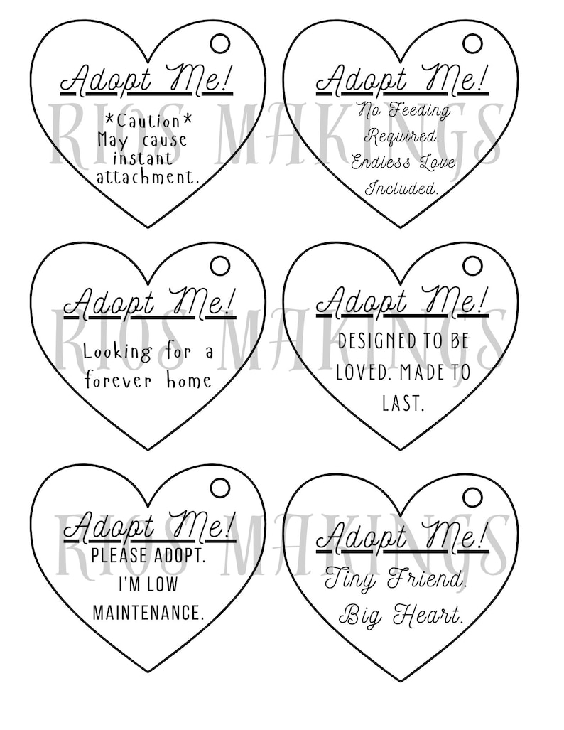Amigurumi Adoption Tags & Certificate | Printable Market Tags | Crochet ...