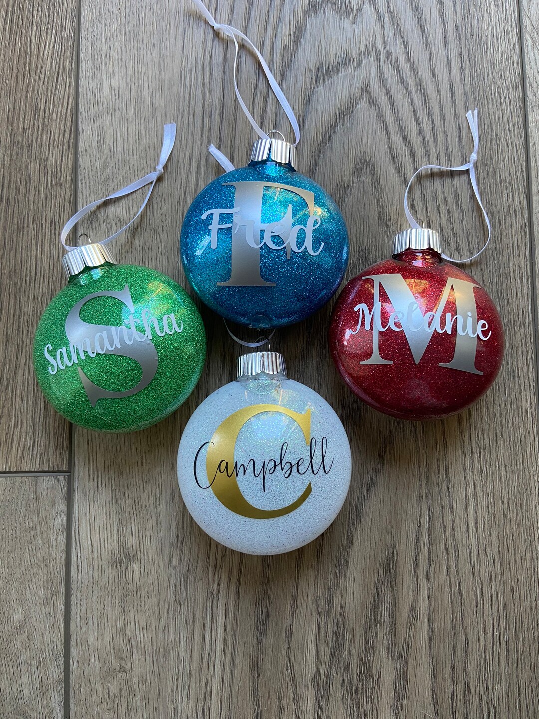 Personalized Monogram Ornament – First Initial With Name or Last Name ...