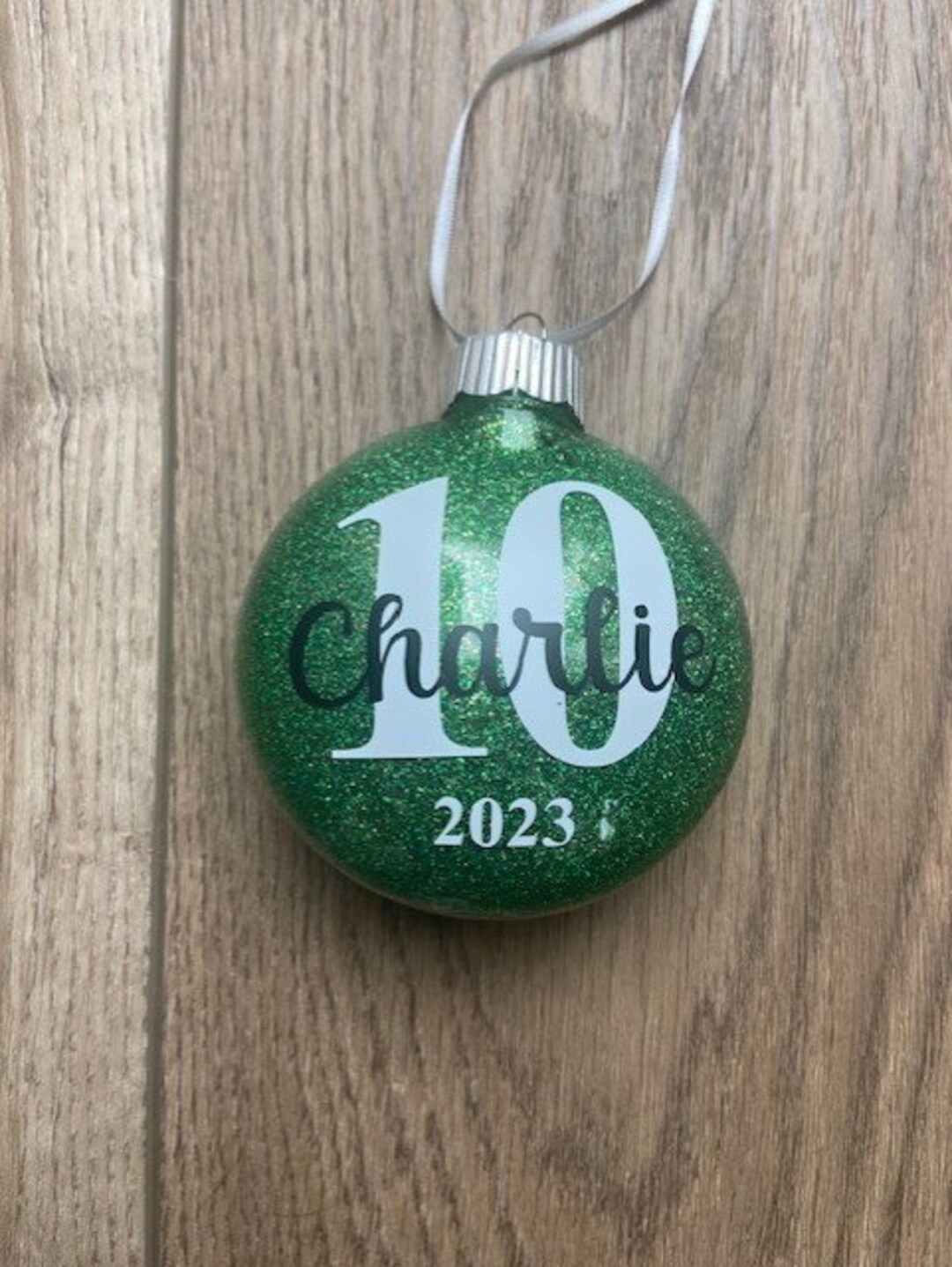 10th Personalized Glitter Milestone Bauble Ornament – Birthday Keepsake ...