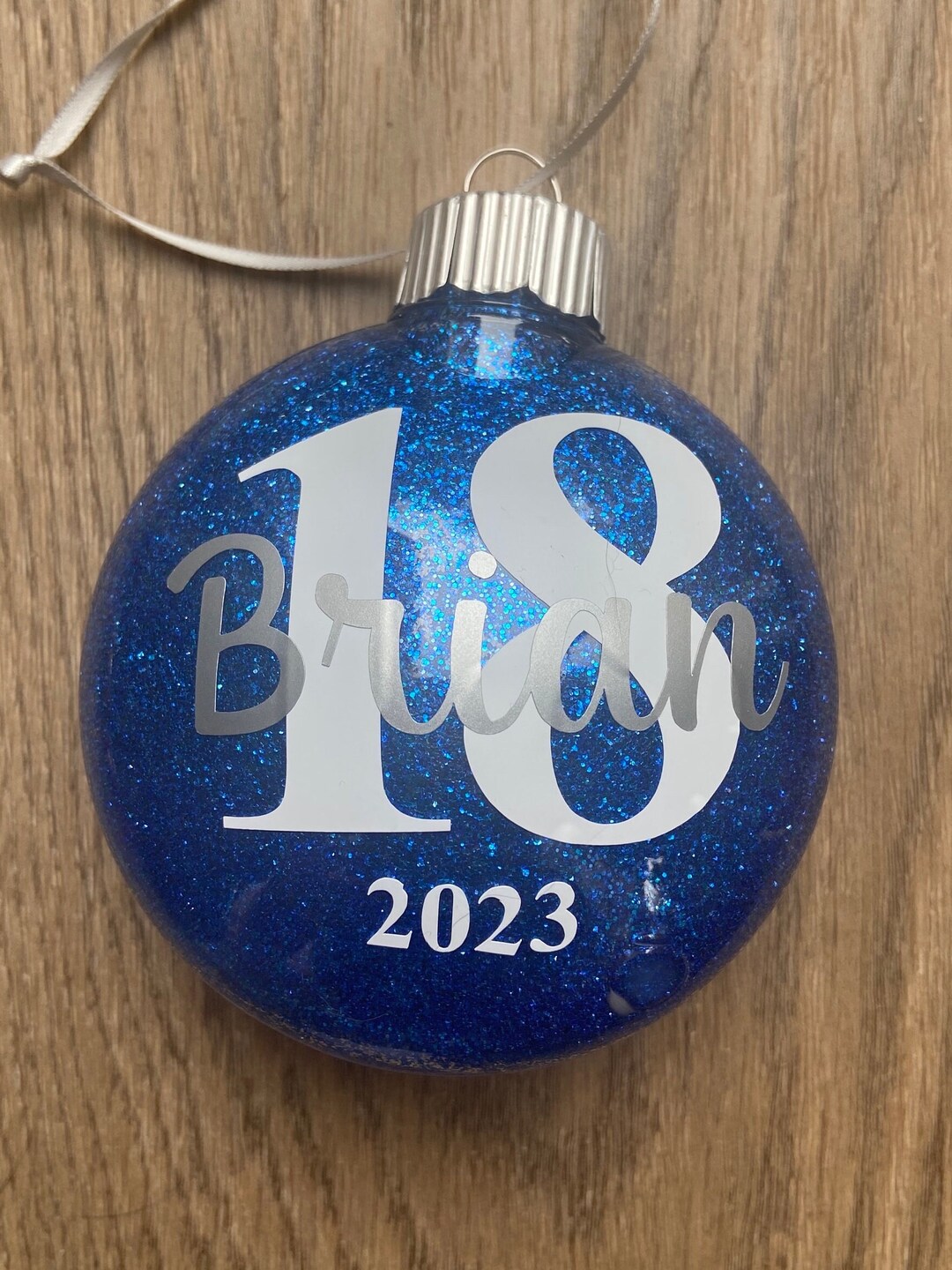 18th Personalized Glitter Milestone Bauble Ornament – Birthday Keepsake ...