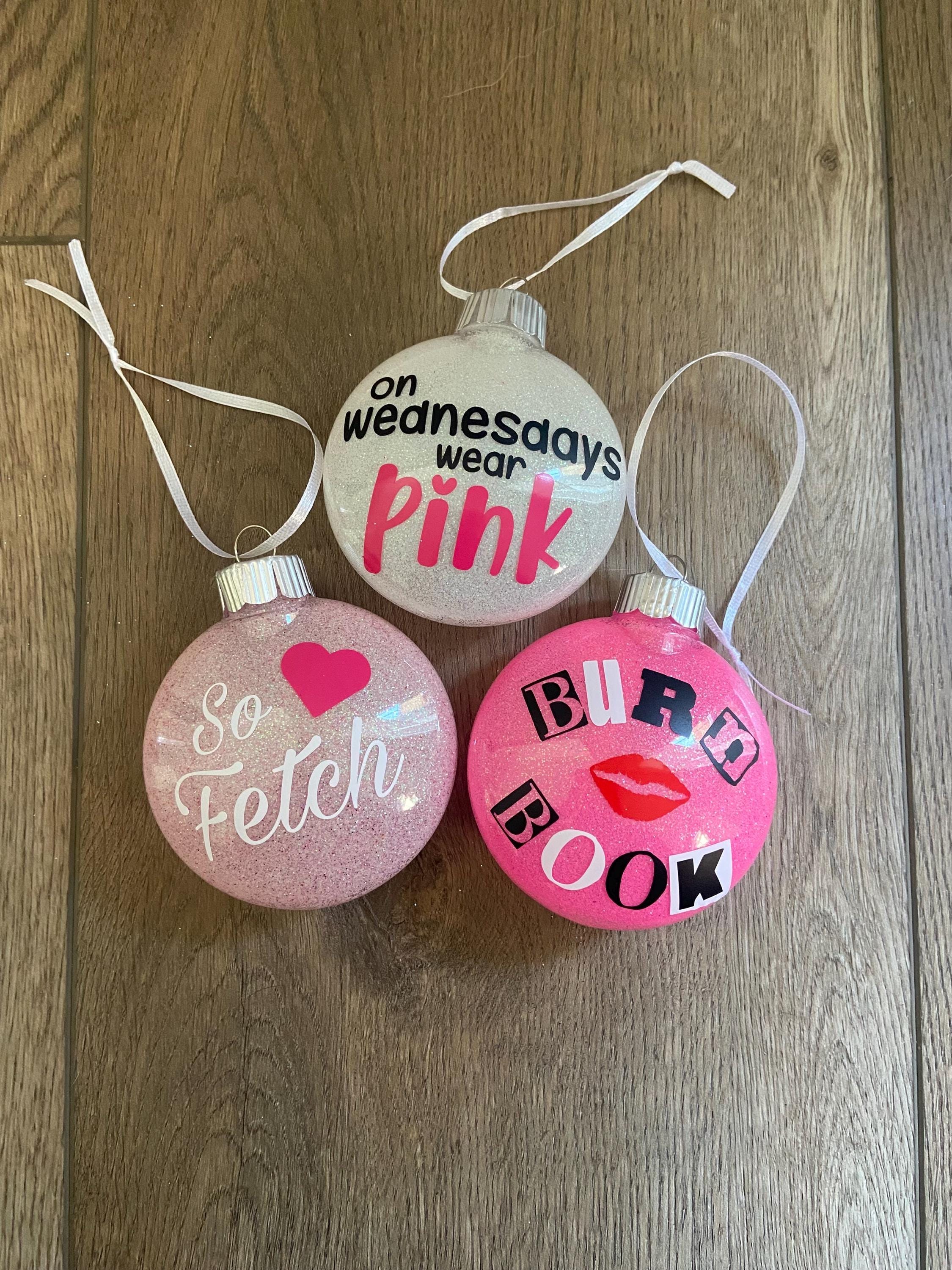 Mean Girl Inspired Teen Comedy Holiday Ornament Set – 3 Glitter Baubles ...