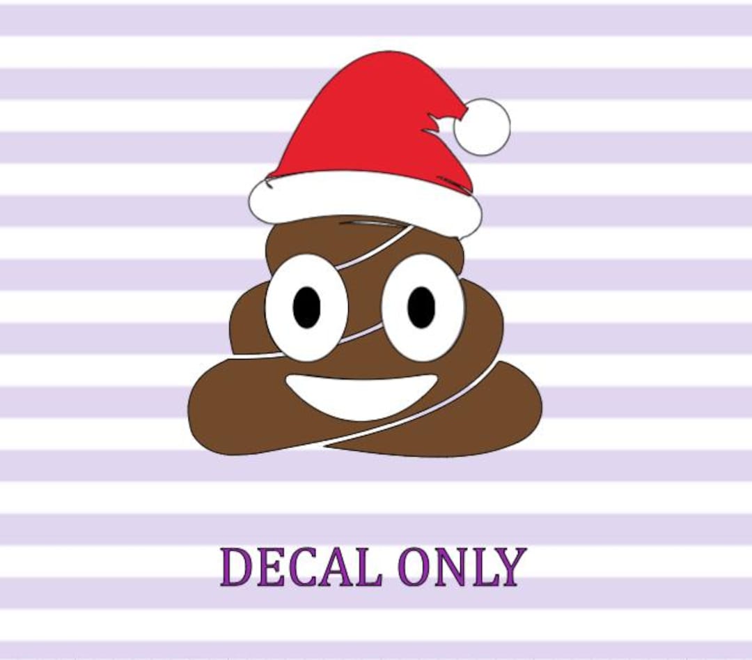 Christmas Emoji Poop Santa Ornament Decals | 2.5" (fits 3" Ornament) or ...