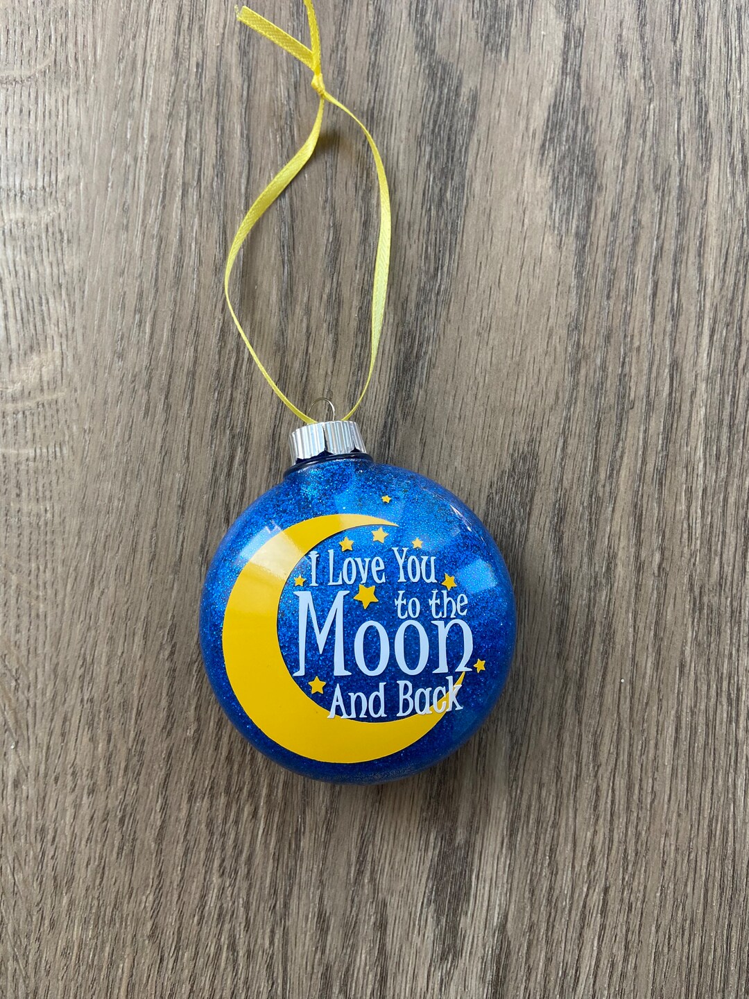I Love You to the Moon and Back Ornament – Glitter Holiday Bauble ...