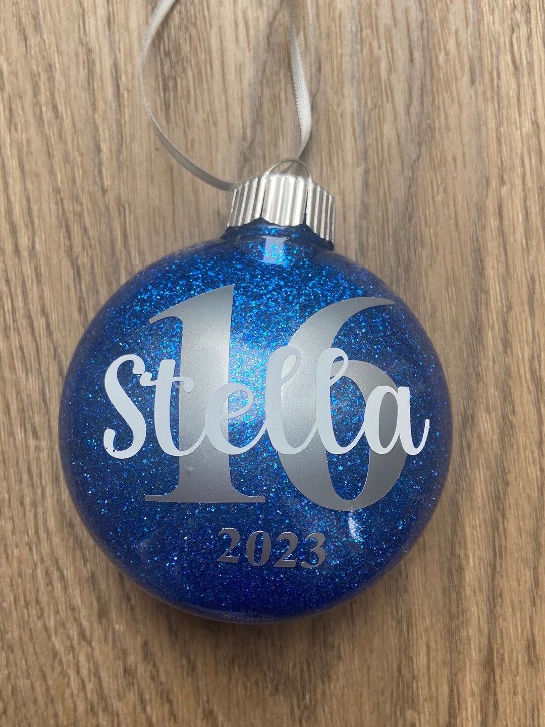 16th Personalized Glitter Milestone Bauble Ornament – Birthday Keepsake ...