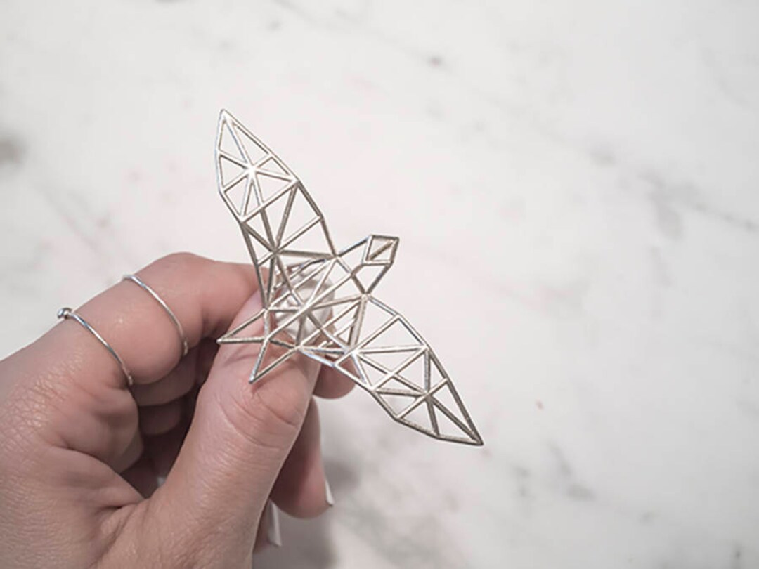 Geometric Wire Bird Ring, Minimal Origami Silver Wire, Unique and Edgy ...