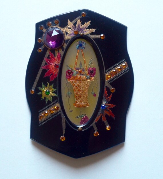 1910s 1920s Vintage CELLULOID & Rhinestone HAT TRIM_F… - Gem