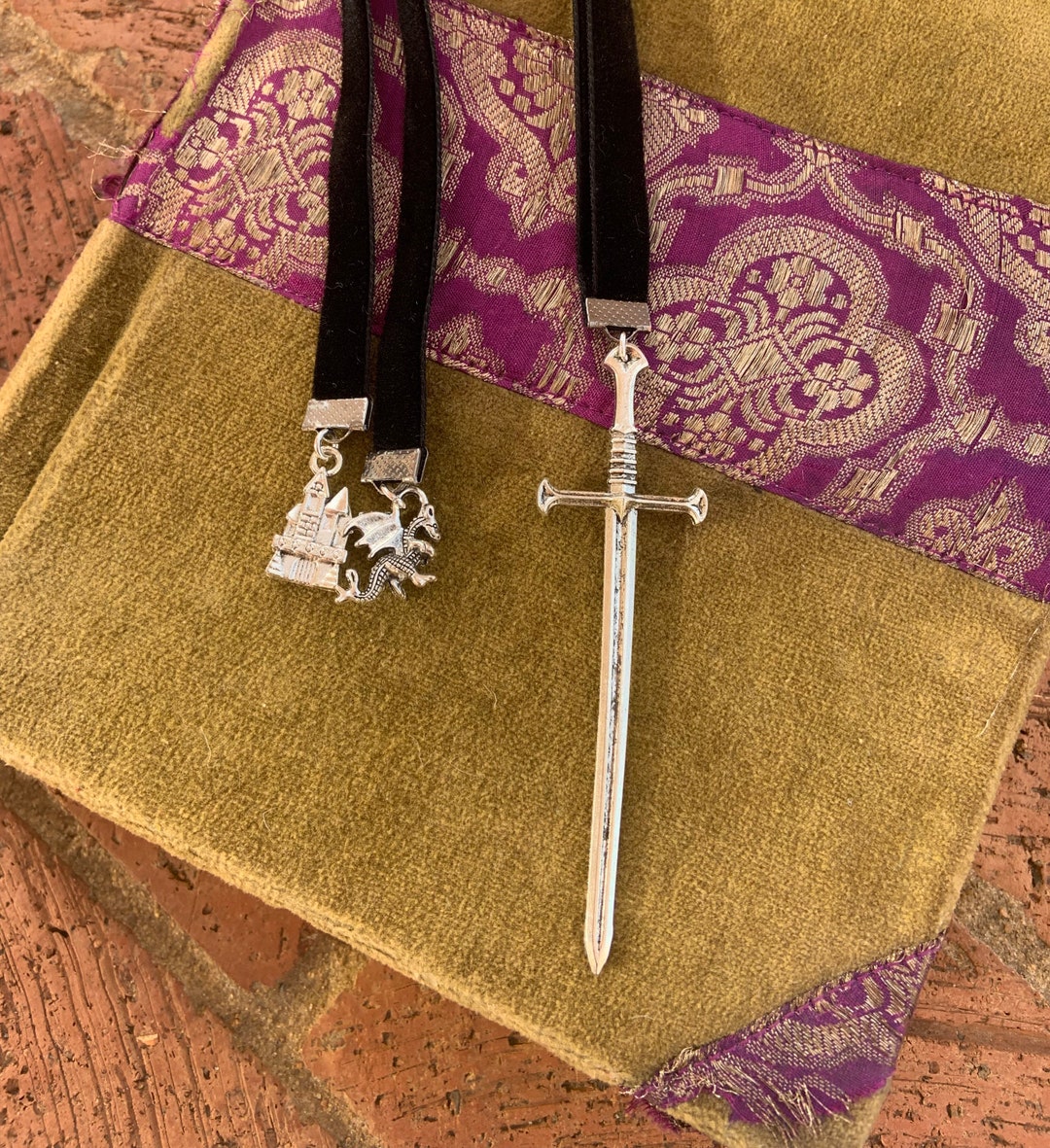 Dragon Castle Sword Bookmark Dad Gift Velvet Book Charm Renaissance ...