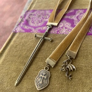 Princess Fairytale Birthday Party Favors Sword Velvet Bookmark Unique ...