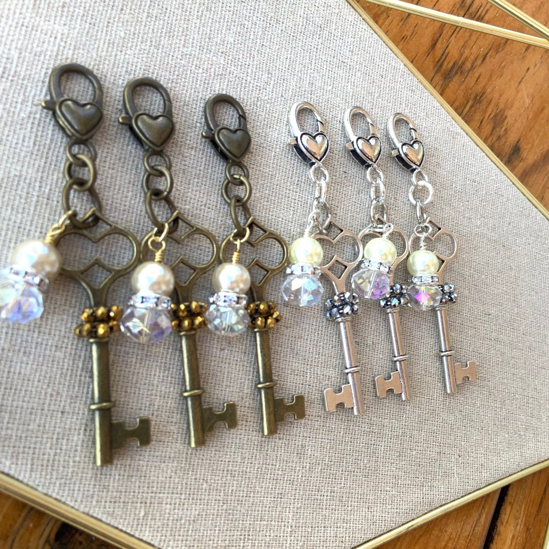 Crystal Key Bag Charm, Bridesmaid Gift, New Homeowner Present - Etsy