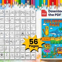 Italian Brainrot Animals Coloring Page 1 PNG and 1 PDF A4 Size ...