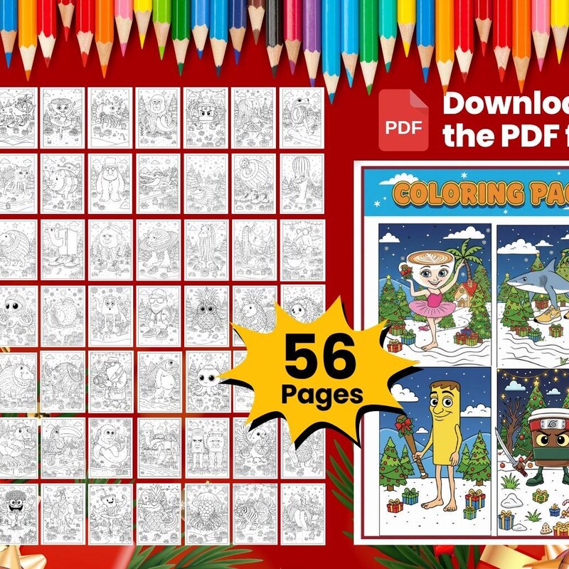 Brainrot Christmas Coloring Pages - Etsy
