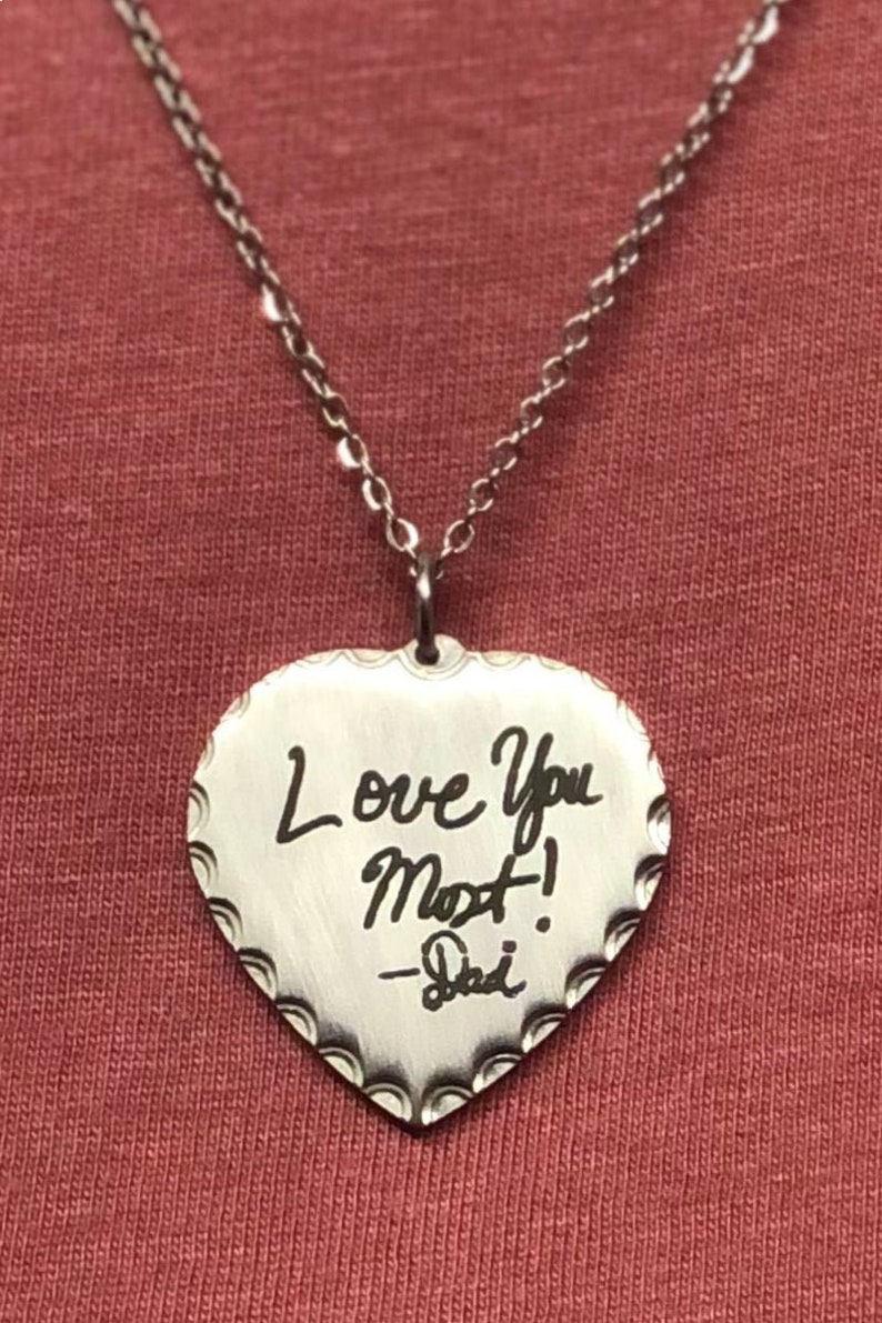 Handwriting Personalized Necklace Handwriting Pendant | Etsy