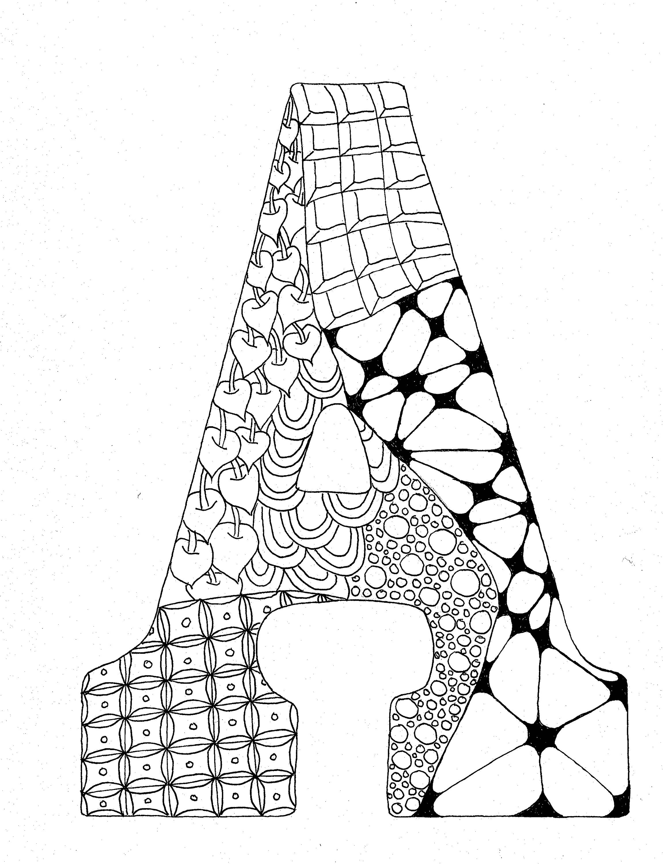 Instant Download Coloring Page Letter A Etsy UK