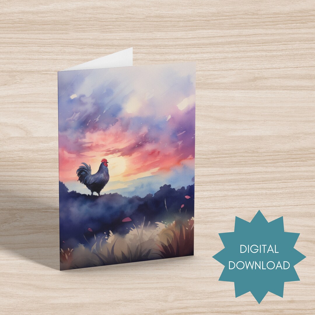Chicken Card - Printable Greeting Card- Pet Loss Card - Animal Card ...