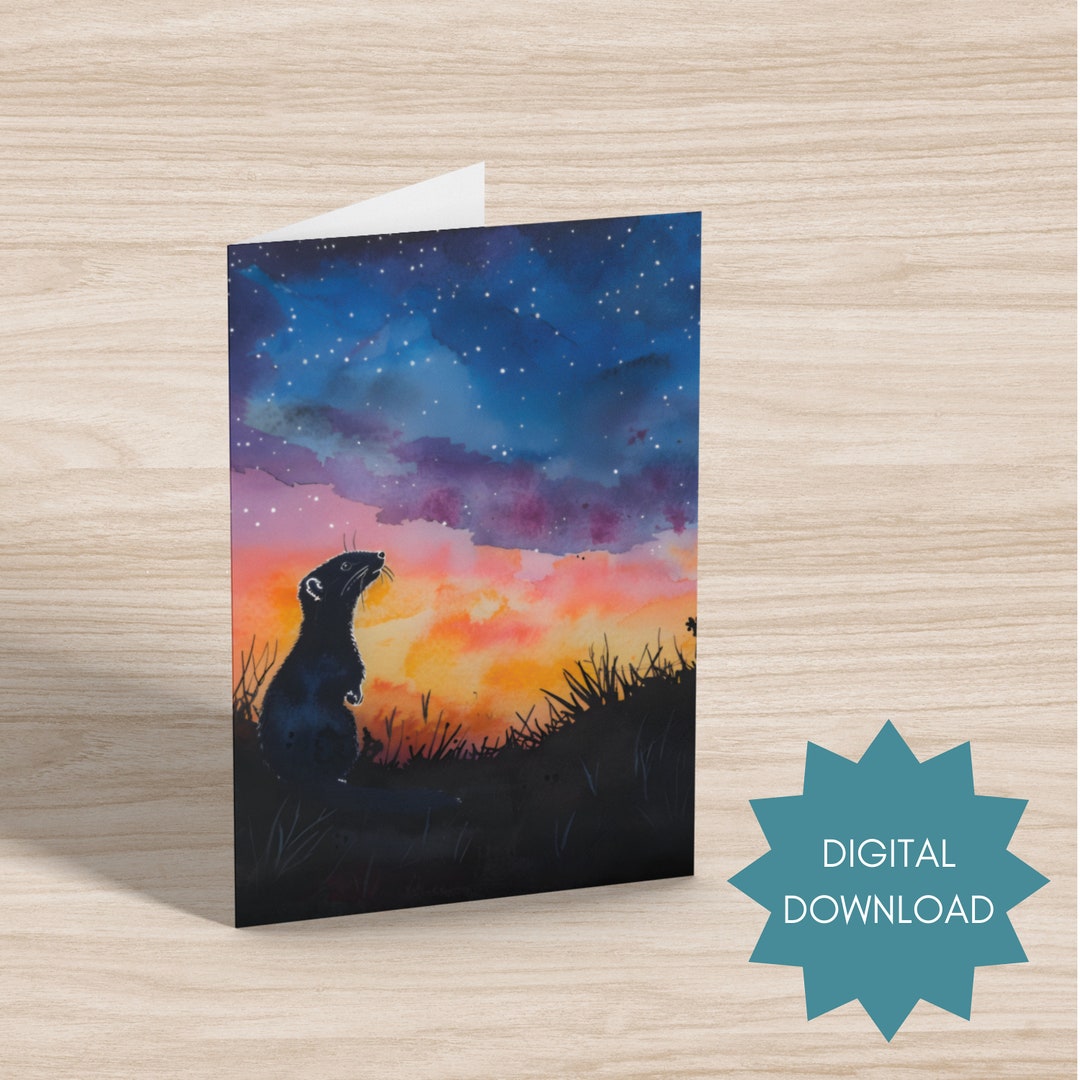 Ferret Sympathy Card: Watercolor Pet Loss Card (digital Download) - Etsy