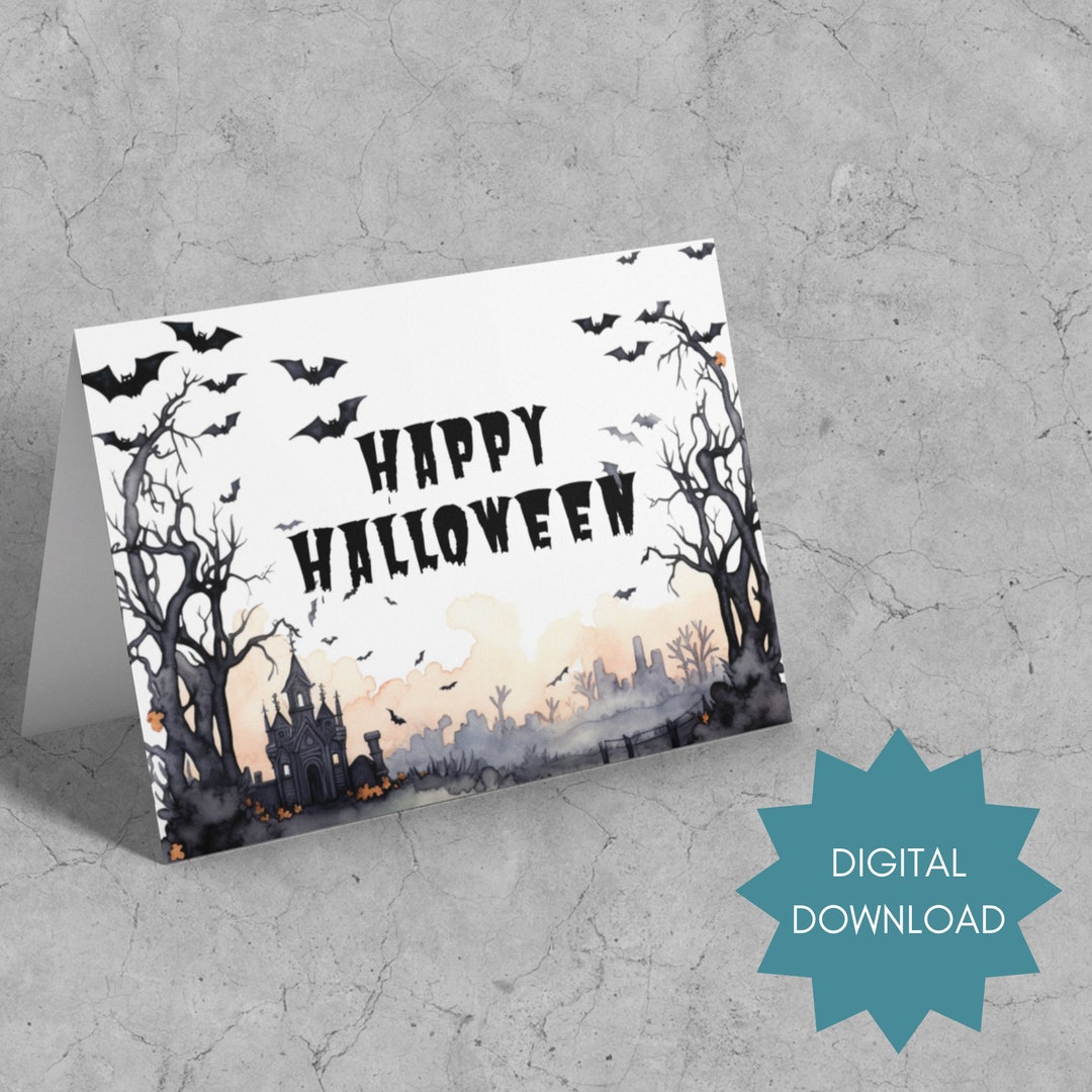 Halloween Card Happy Halloween Card Blank Halloween Card Printable ...