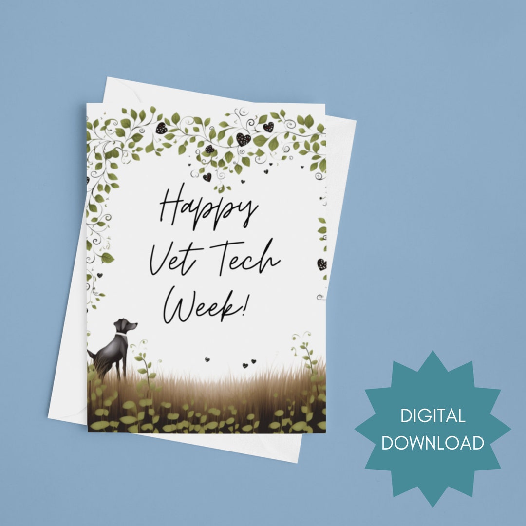 Happy Vet Tech Week Card - Vet Tech Card - Vet Tech Week - Thank You ...
