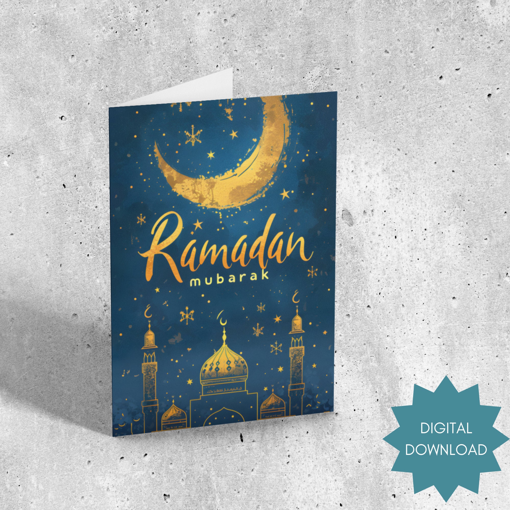 Printable Ramadan Card- Ramadan Mubarak - Happy Ramadan Card- DIGITAL ...