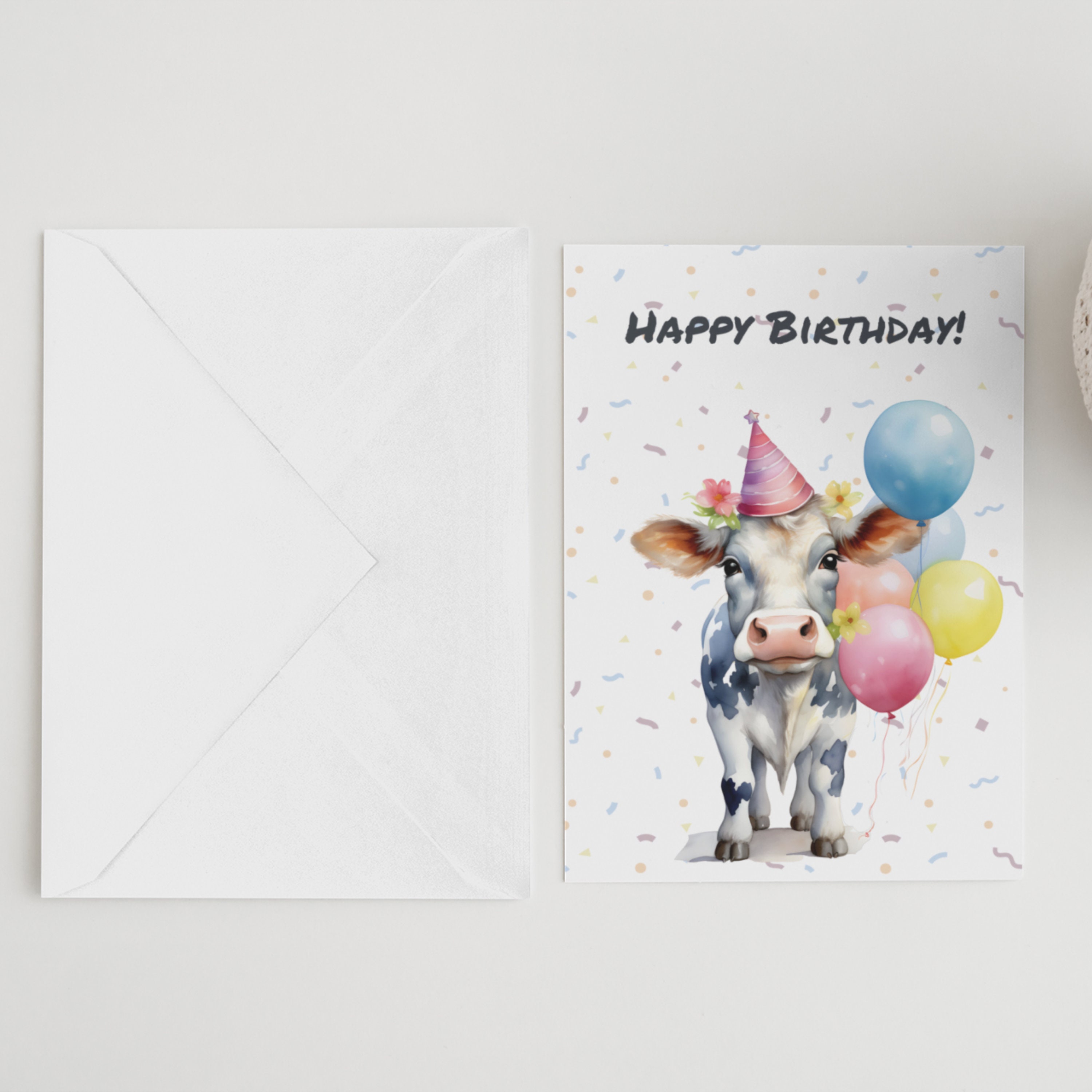 Cow Birthday Card Animal Card Birthday Card Printable Greeting Card ...