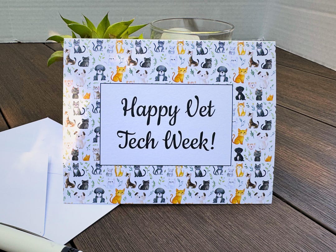 Vet Tech Week Card: Dog & Cat Thank You - Etsy