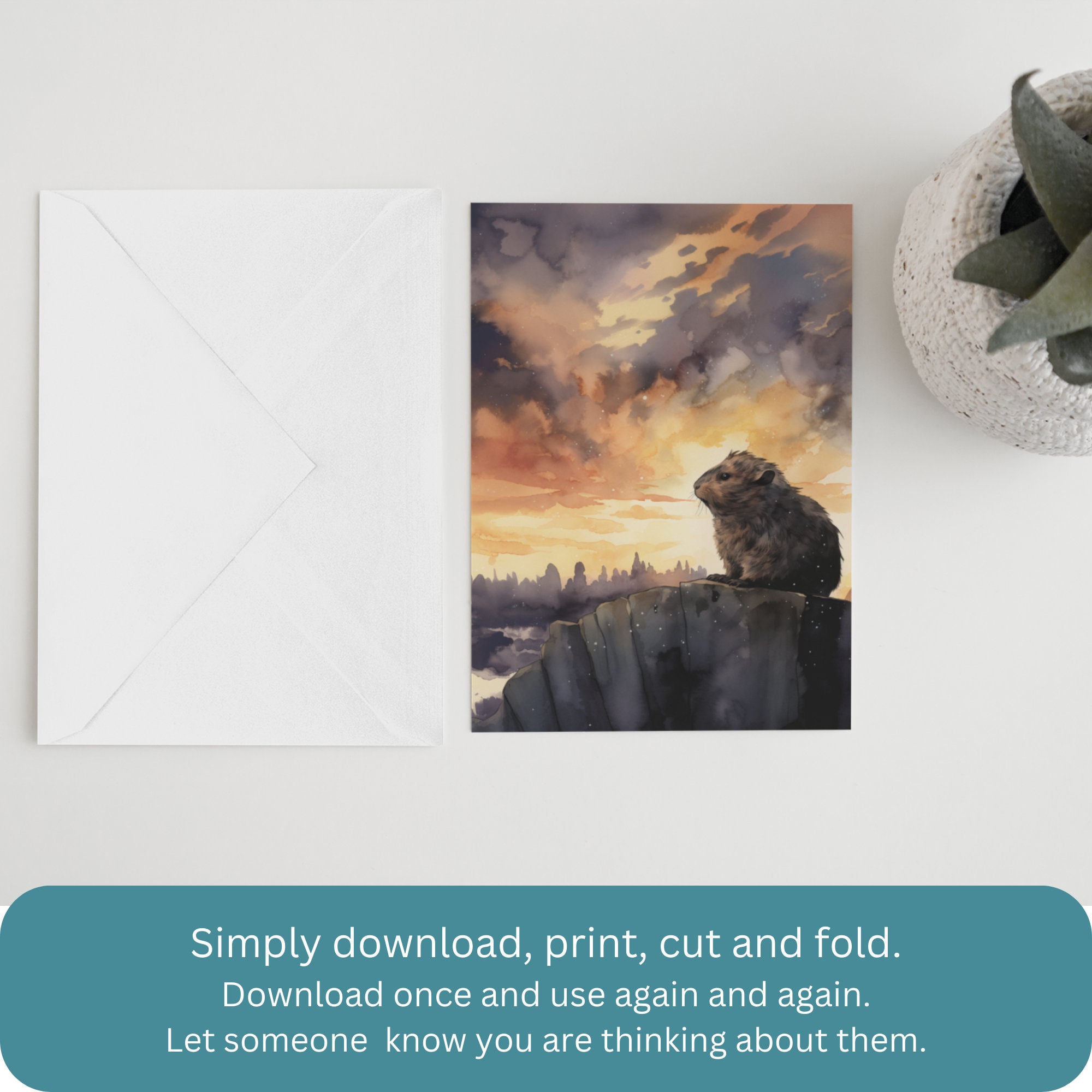 Guinea Pig Card Pet Loss Card Guinea Pig Memorial Condolence Card ...