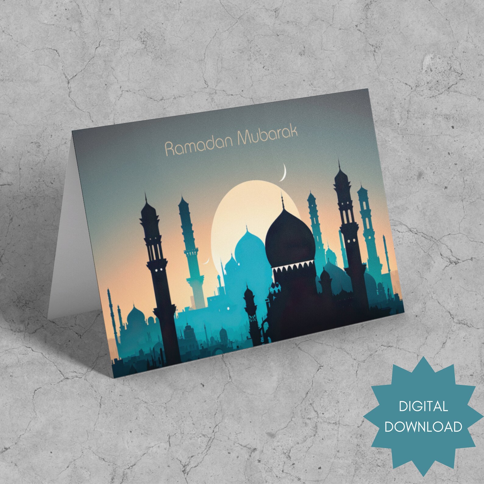 Printable Ramadan Card Ramadan Mubarak Happy Ramadan Card DIGITAL ...
